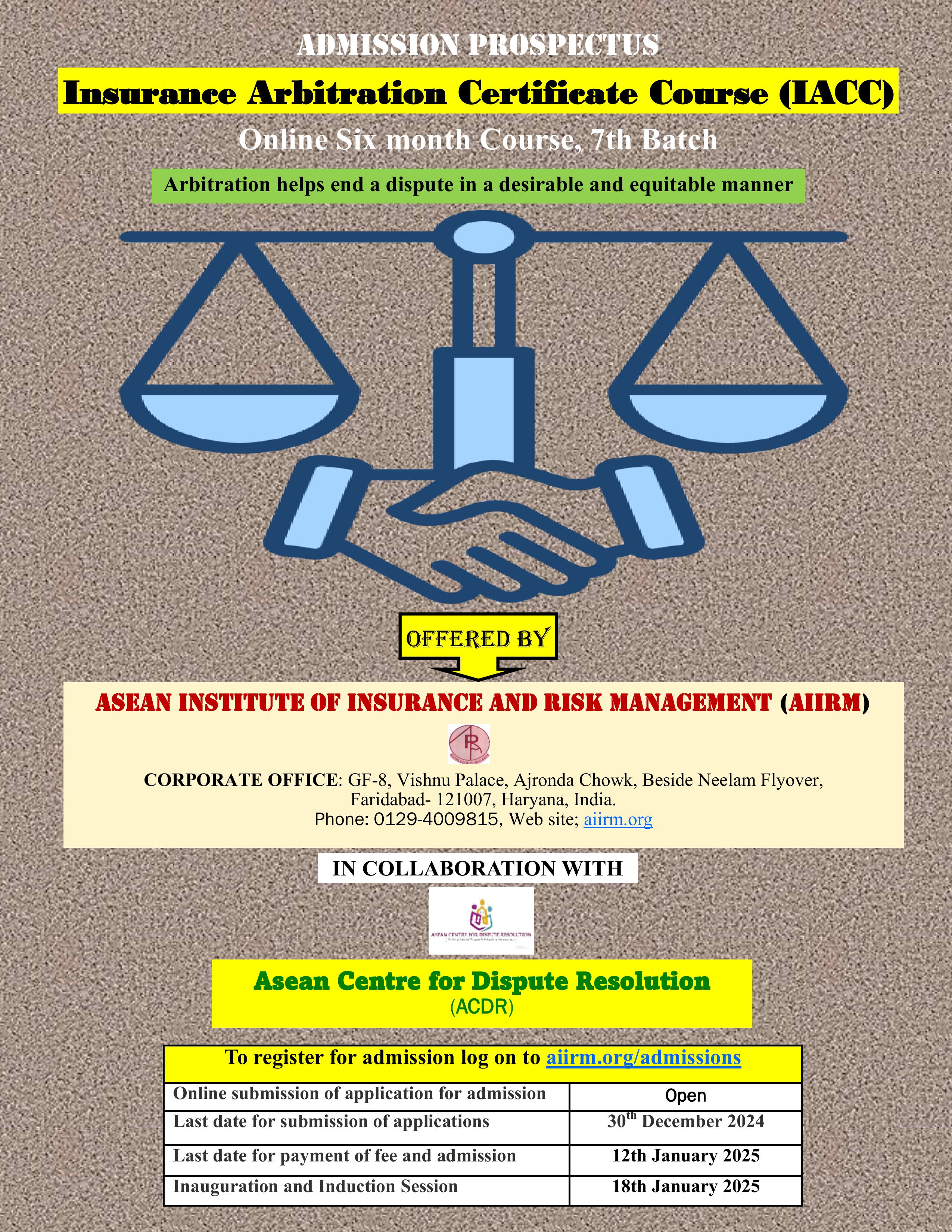 Admission Prospectus – IACC 7th Batch-images-0 – Asean Institute of ...